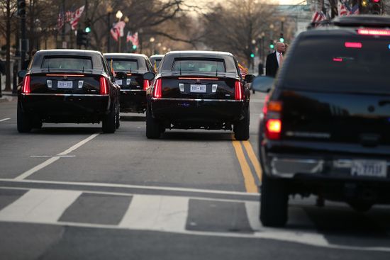 Presidential Motorcade Drives Parade Route Inaugural Editorial Stock ...