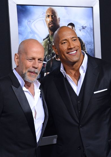 Bruce Willis L Dwayne Johnson Attends Editorial Stock Photo - Stock ...
