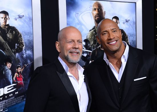 Bruce Willis L Dwayne Johnson Attends Editorial Stock Photo - Stock ...