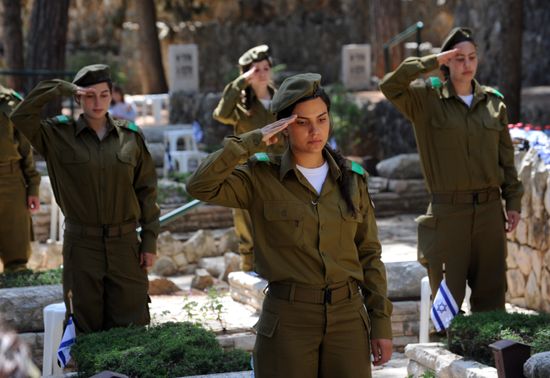 Israeli Soldiers Salute After Decorating Graves Editorial Stock Photo ...
