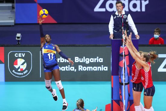 Miriam Sylla L Italy Spikes During Editorial Stock Photo - Stock Image ...