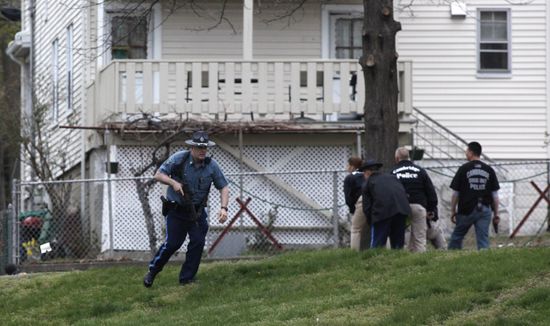 Police Surround House Where Believed Suspect Editorial Stock Photo ...