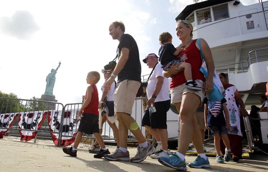 People Walk Off Ferry On Liberty Editorial Stock Photo - Stock Image ...