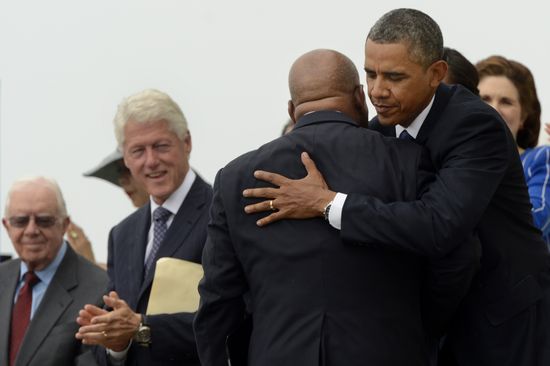 Us President Barack Obama R Hugs Editorial Stock Photo - Stock Image ...