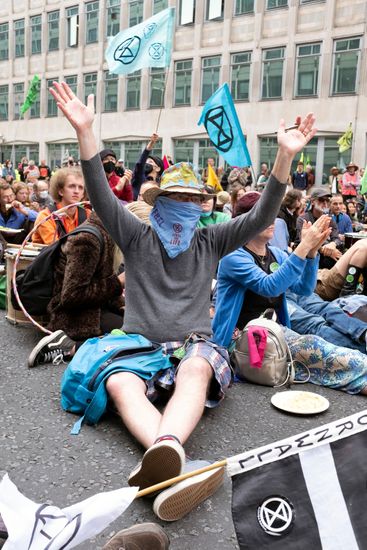Protestor Raises Their Arms Speakers Deliver Editorial Stock Photo ...