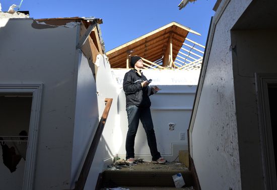 Helen Potts Surveys Damage Her Home Editorial Stock Photo - Stock Image ...