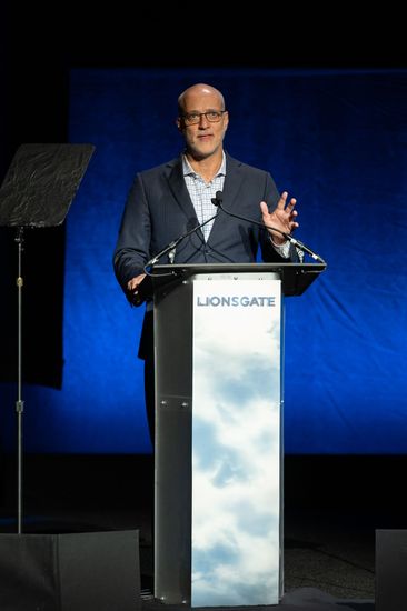 John Fithian Speaks Lionsgate Exclusive Presentation Editorial Stock ...