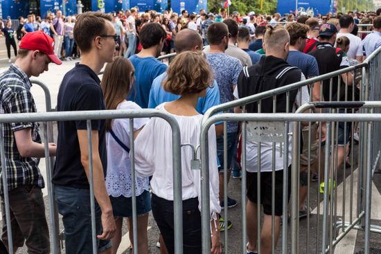 Crowds Fans Queuing Fan Zone for Editorial Stock Photo - Stock Image ...