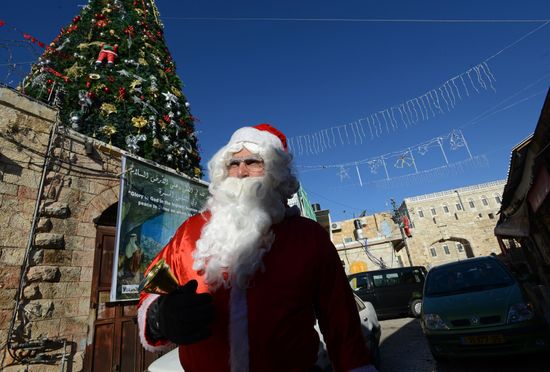 Palestinian Christian Issa Kassissieh Dressed Santa Editorial Stock ...