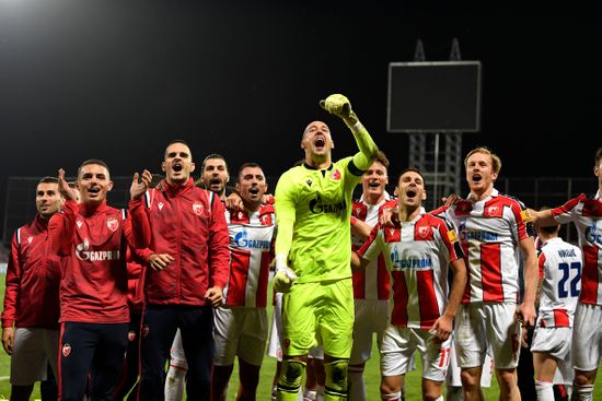 Players Crvena Zvezda Celebrating Victory After Editorial Stock Photo ...