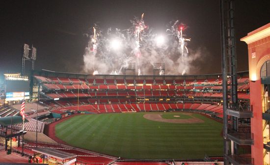 Fireworks Illuminate Busch Stadium Seen New Editorial Stock Photo ...
