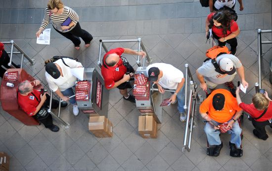 Fans Pass Through Turnstiles Before Start Editorial Stock Photo - Stock ...