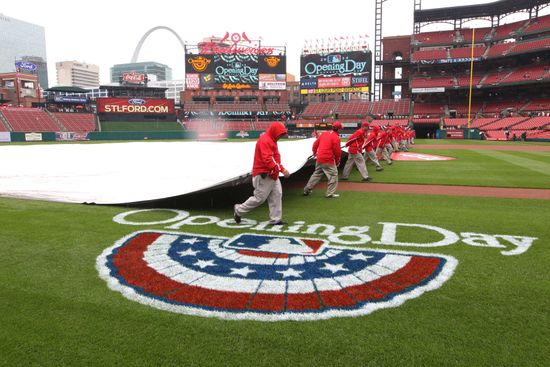 Busch Stadium Grounds Crew Members Pull Editorial Stock Photo - Stock ...