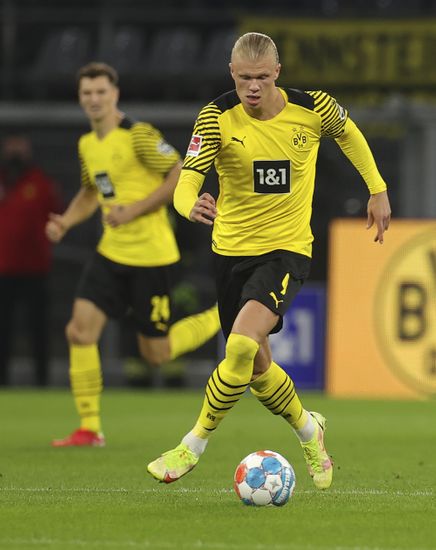 Dortmunds Erling Haaland Action During German Editorial Stock Photo ...