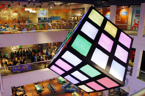 People Walk Through Rubiks Cube Exhibit Editorial Stock Photo - Stock ...