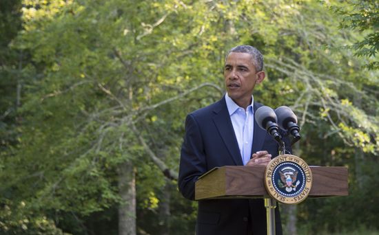 President Barack Obama Delivers Statement On Editorial Stock Photo ...