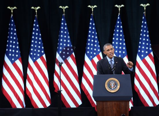 President Barack Obamas Addresses Attendees During Editorial Stock ...