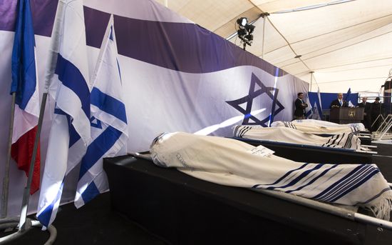Four Coffins Jews Killed Paris Kosher Editorial Stock Photo - Stock ...