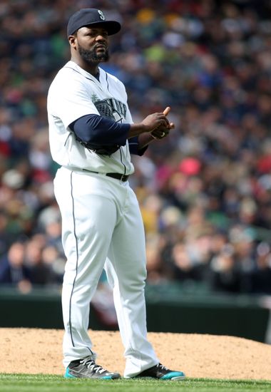 Seattle Mariners Closer Fernando Rodney Rubs Editorial Stock Photo ...