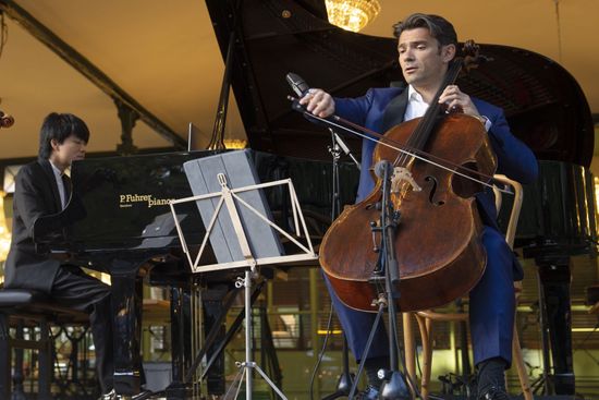 French Cellist Gautier Capucon Right Performs Editorial Stock Photo ...
