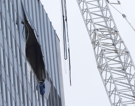 Crane Carrying Equipment Collapsed New York Editorial Stock Photo ...