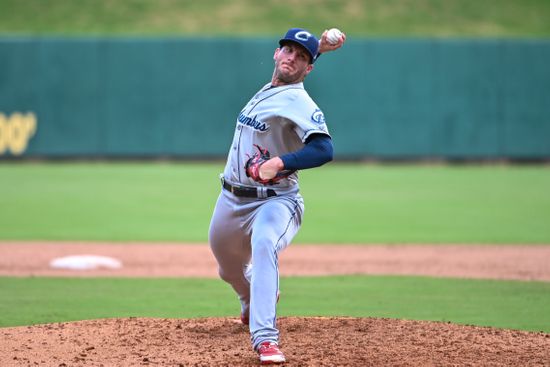 Columbus Pitcher Kyle Dowdy 17 Action Editorial Stock Photo - Stock ...
