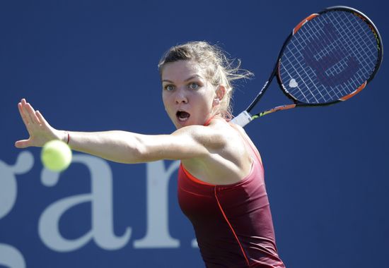 Simona Halep Romania Prepares Hit Forehand Editorial Stock Photo ...