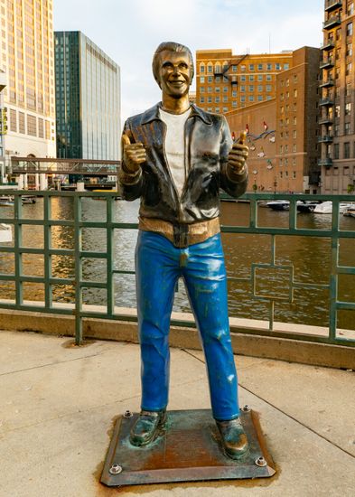 General View Bronze Fonz Statue Actor Editorial Stock Photo - Stock ...