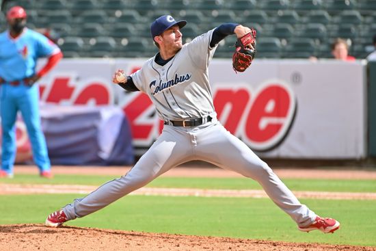 Columbus Pitcher Kyle Dowdy 17 Action Editorial Stock Photo - Stock ...