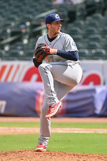 Columbus Pitcher Kyle Dowdy 17 Action Editorial Stock Photo - Stock ...