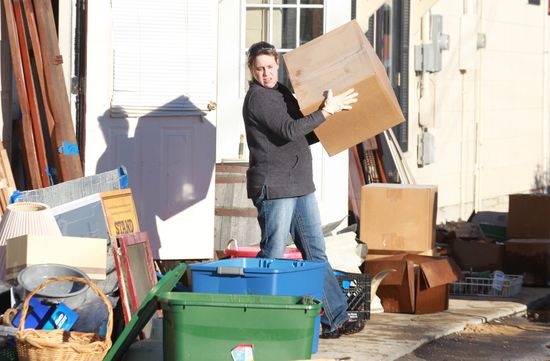 Wet Boxes Possessions Removed Odells Irish Editorial Stock Photo ...