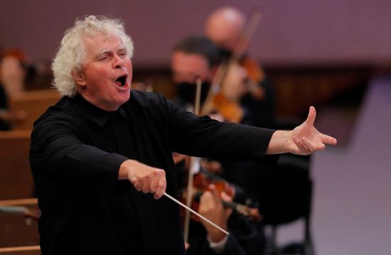 British Conductor Sir Simon Rattle Performs Editorial Stock Photo ...