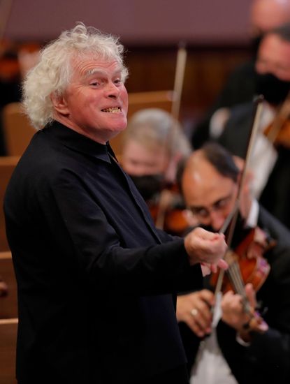 British Conductor Sir Simon Rattle Performs Editorial Stock Photo ...