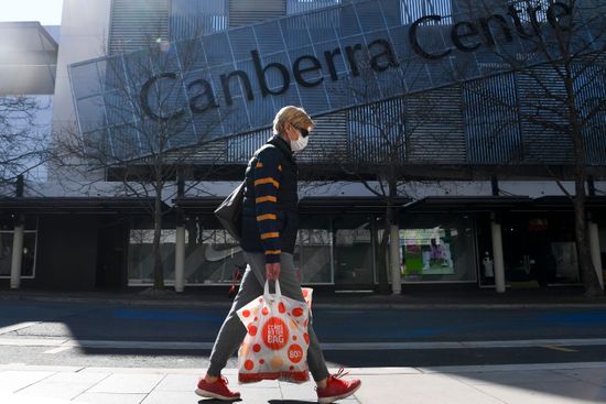 Resident Carries Shopping Bags Outside Canberra Editorial Stock Photo ...