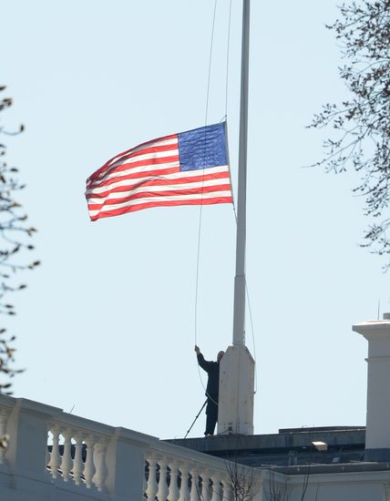 American Flag Atop White House Lowered Editorial Stock Photo - Stock Image | Shutterstock