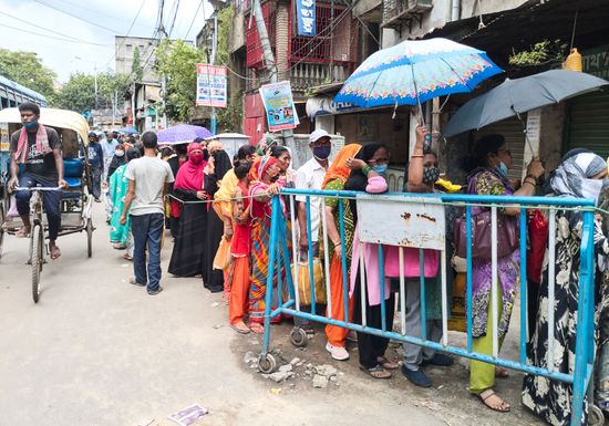 Long Queue Women Waiting Long Queue Editorial Stock Photo - Stock Image ...