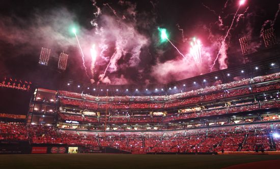 Fans Watch Fireworks Display Busch Stadium Editorial Stock Photo ...
