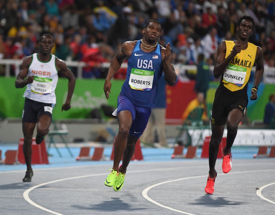 Usas Gil Roberts C Runs First Editorial Stock Photo - Stock Image ...