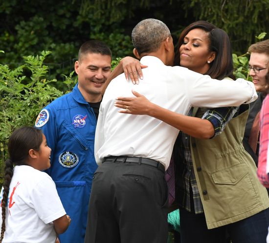 President Barack Obama Hugs His Wife Editorial Stock Photo - Stock ...