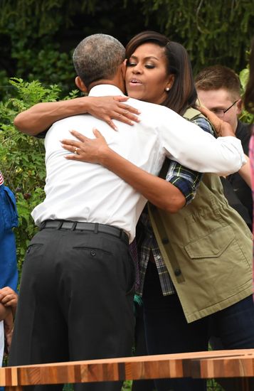 President Barack Obama Hugs His Wife Editorial Stock Photo - Stock ...