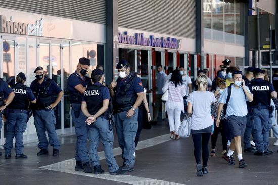 Italian Law Enforcement Officers Stand Near Editorial Stock Photo ...