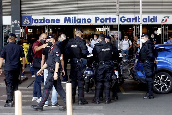 Italian Law Enforcement Officers Stand Near Editorial Stock Photo ...