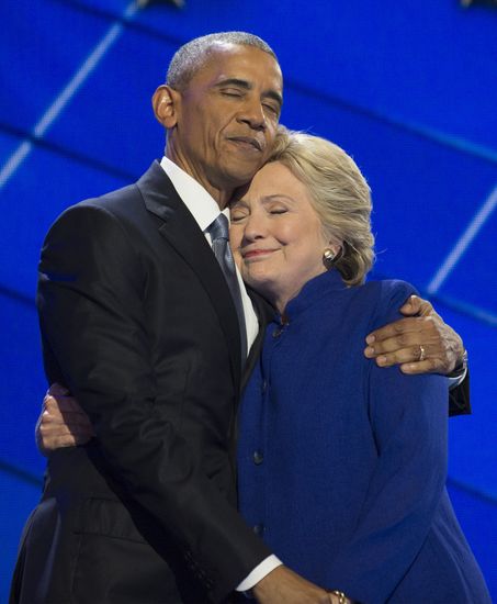 President Barack Obama Hillary Clinton Hug Editorial Stock Photo ...