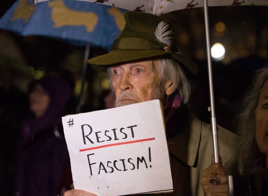 Protester Holds Sign Stating Resist Fascism Editorial Stock Photo ...