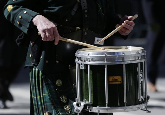 Drummer Marching Band Moves Parade Route Editorial Stock Photo - Stock ...