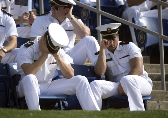Underclass Midshipmen Wait Start Graduation Commissioning Editorial ...