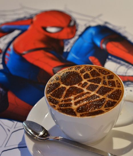 Spidersense Latte Displayed Spiderman Cafe Tokyo Editorial Stock Photo ...