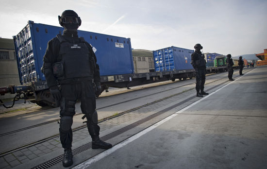 Heavily Armed Rail Police Guard Train Editorial Stock Photo - Stock ...