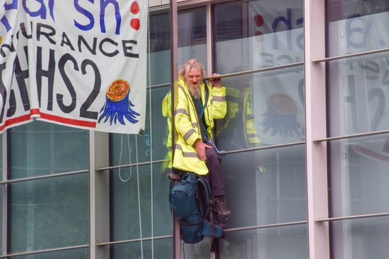 Protester Seen On Marsh Insurance Building Editorial Stock Photo ...
