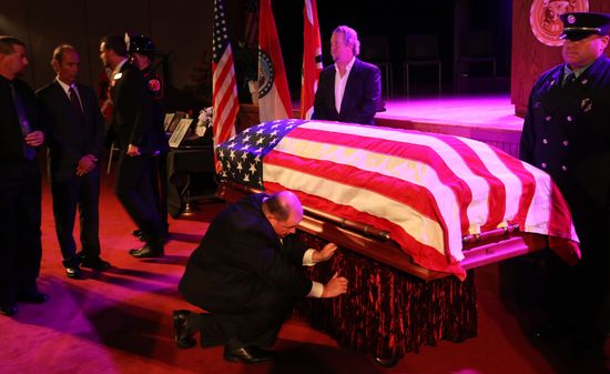 Funeral Director Makes Adjustments Casket St Editorial Stock Photo ...